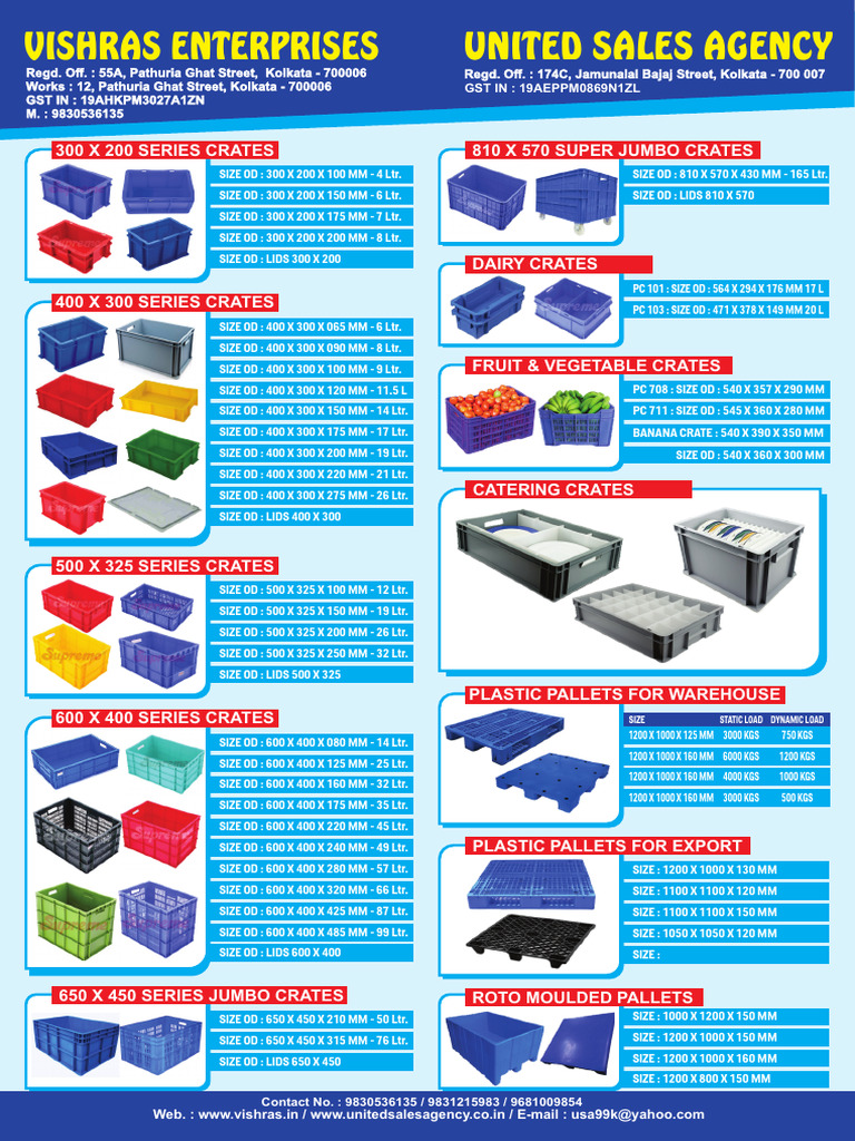 Vishras Brochure Plastic Crates Plastic Pallets Dustbins HPT Material ...