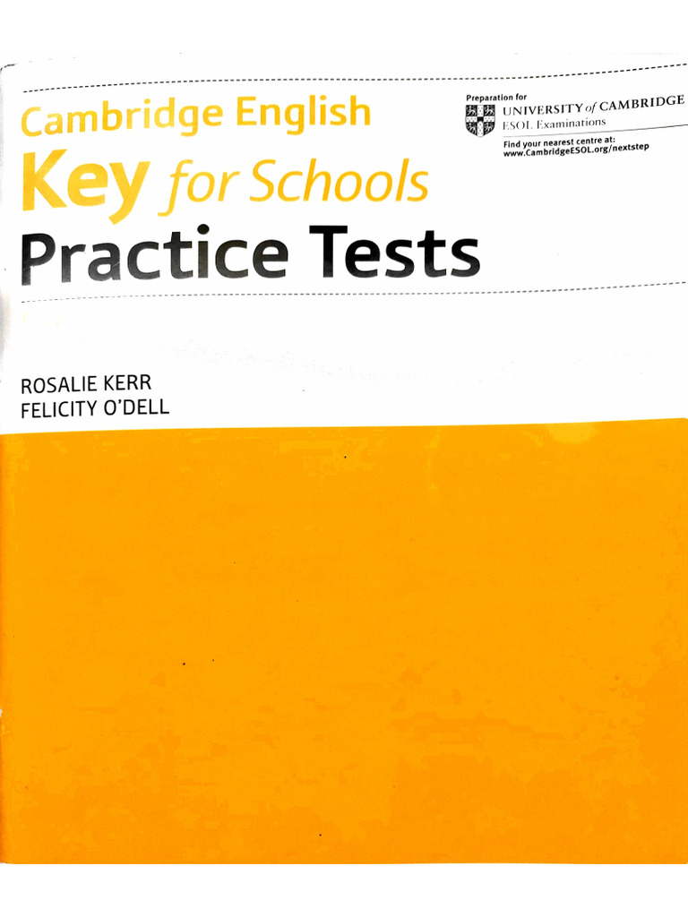 Key For Schools Practice Tests Cambridge English | PDF