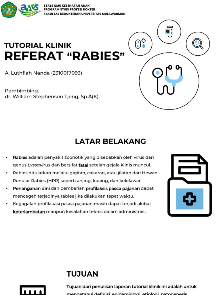 Referat Rabies - A. Luthfiah Nanda - 2310017093 | PDF