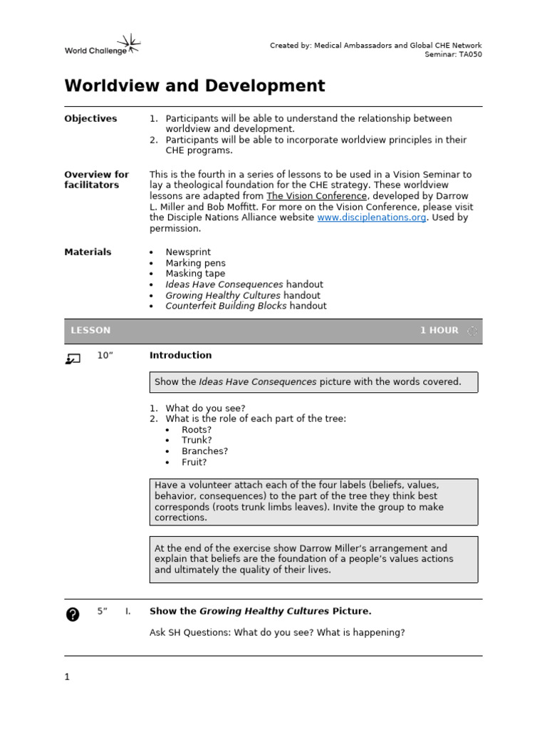 VIS003 Worldview and Development | PDF