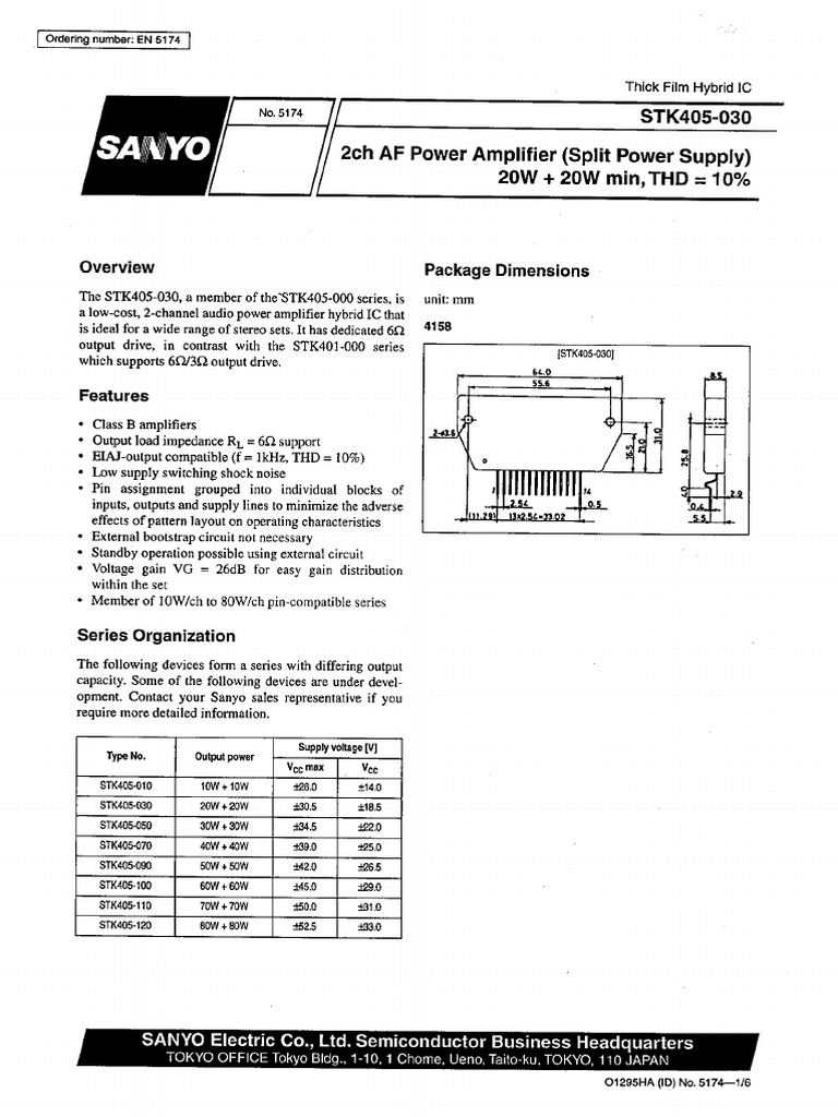 Datasheet STK 405-030A | PDF