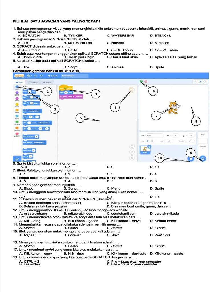 Panduan Dasar Aplikasi Scratch | PDF
