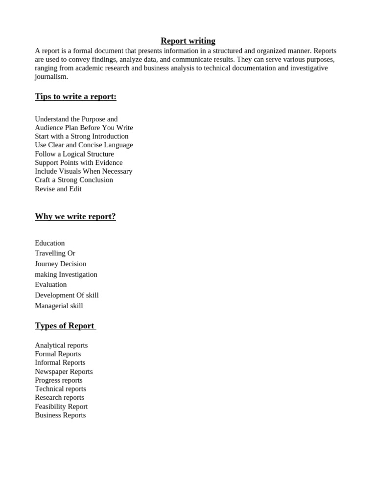 Notes report writing | PDF | Literacy | Data Analysis