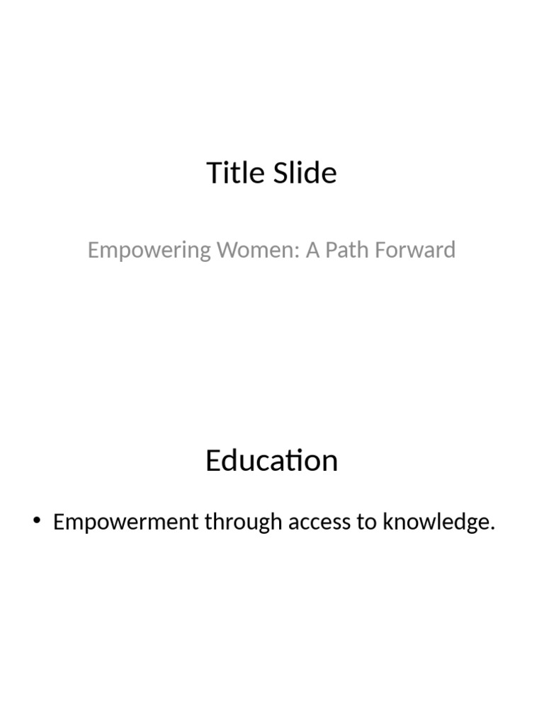 Empowering Women A Path Forward | PDF