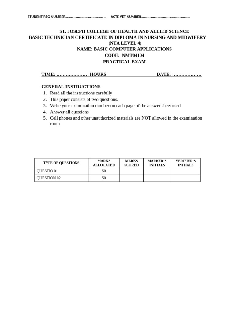 Basic Computer Practical 1 | PDF