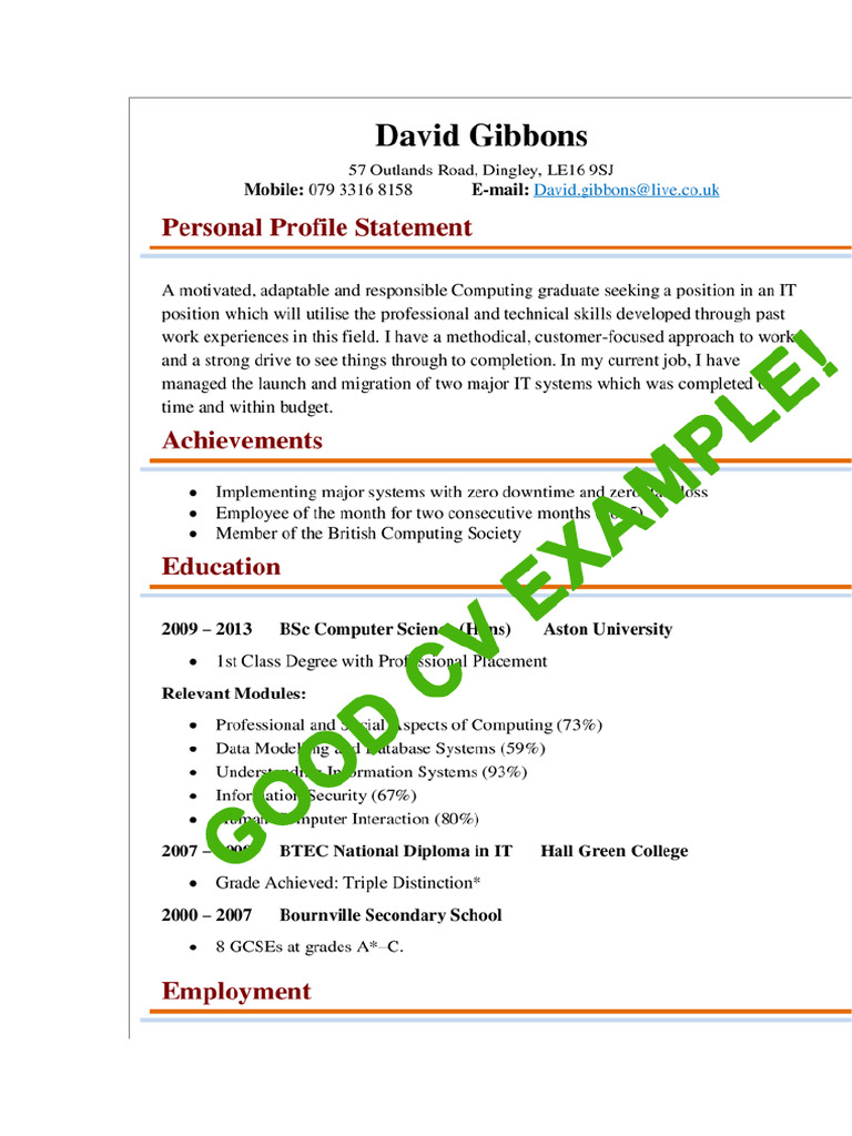CV Sample | PDF