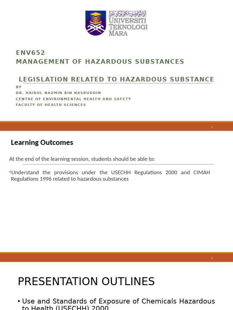 Hazardous Substances Management Legislation | PDF | Dangerous Goods ...