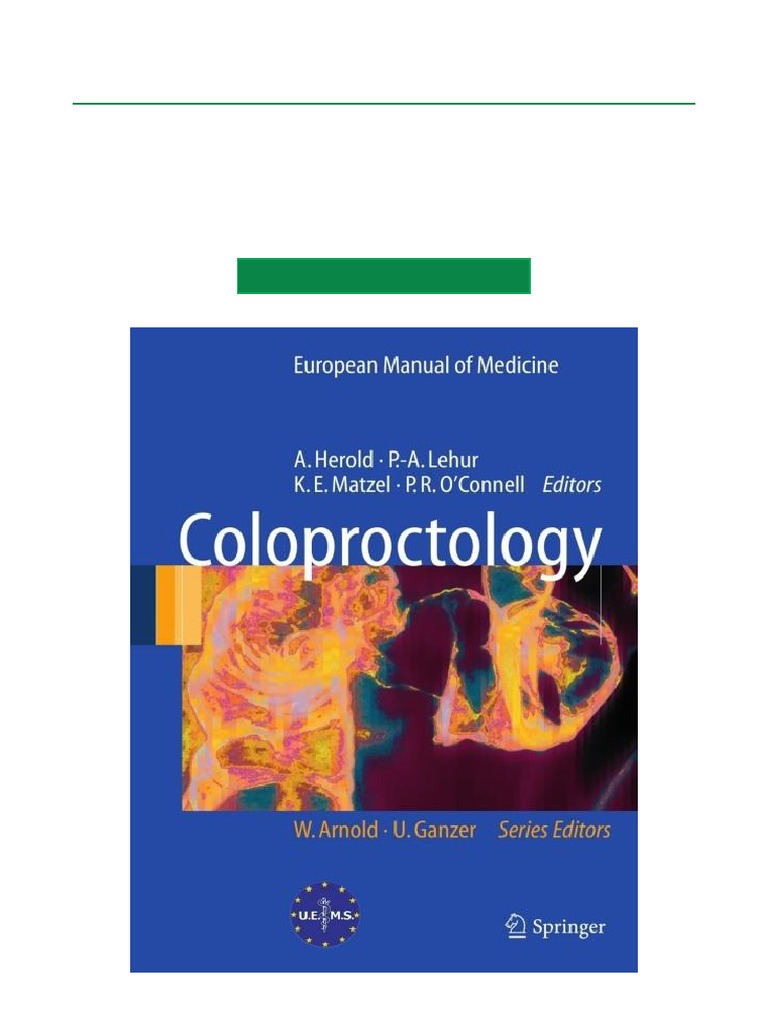 European Manual of Coloproctology | PDF | Rectum | Medical Diagnosis