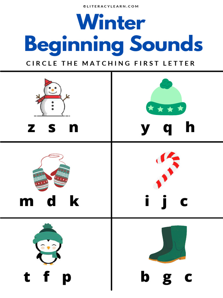 Four Seasons Beginning Sounds Worksheets | PDF