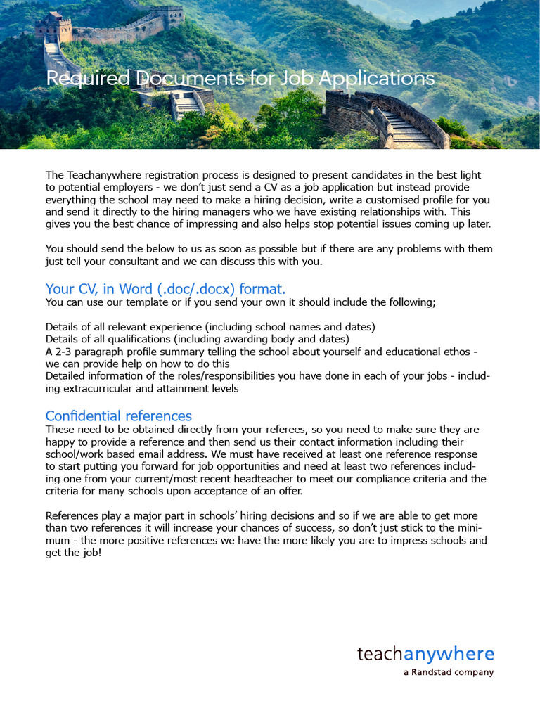 Required Documents For Job Applications | PDF | Academic Degree