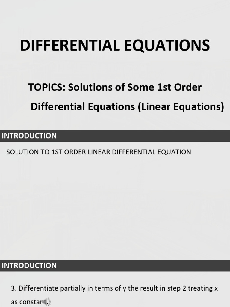 06 Differential Equations Exact Equations | PDF