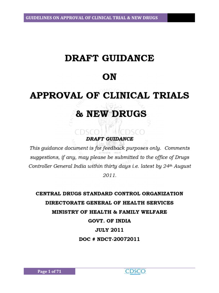 Guidance For New Drug Approval-23july2 | PDF | Phases Of Clinical ...