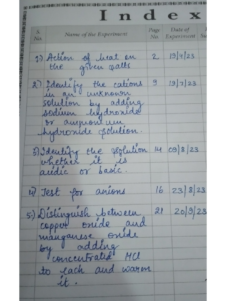 Chemistry Practicals | PDF