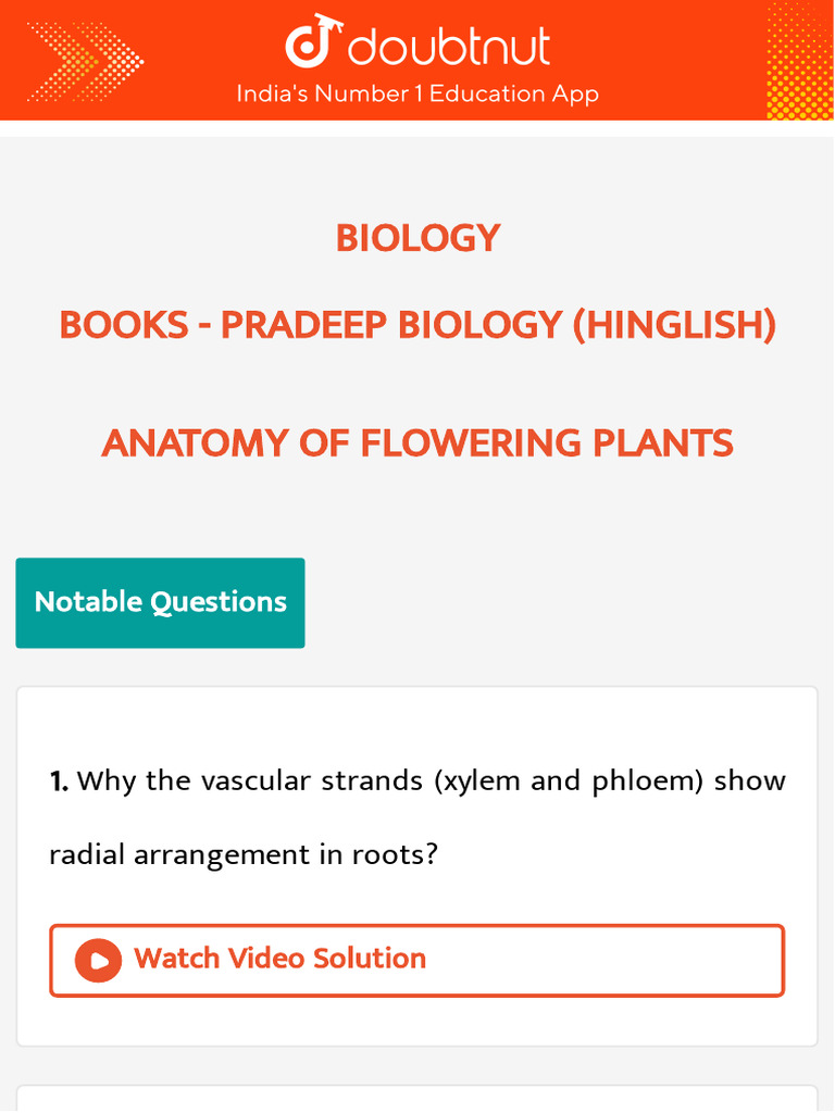 Books Doubtnut Question Bank | PDF | Plant Stem | Tissue (Biology)