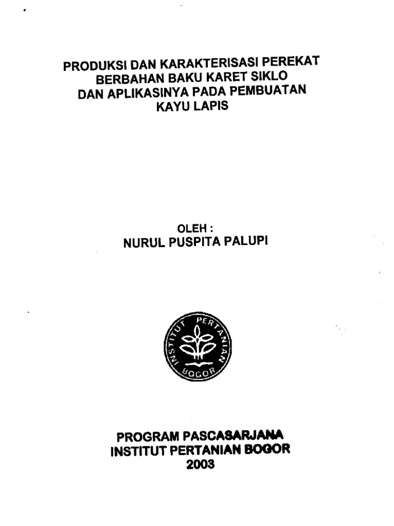Produksi dan Karakterisasi Perekat Kayu Lapis | PDF
