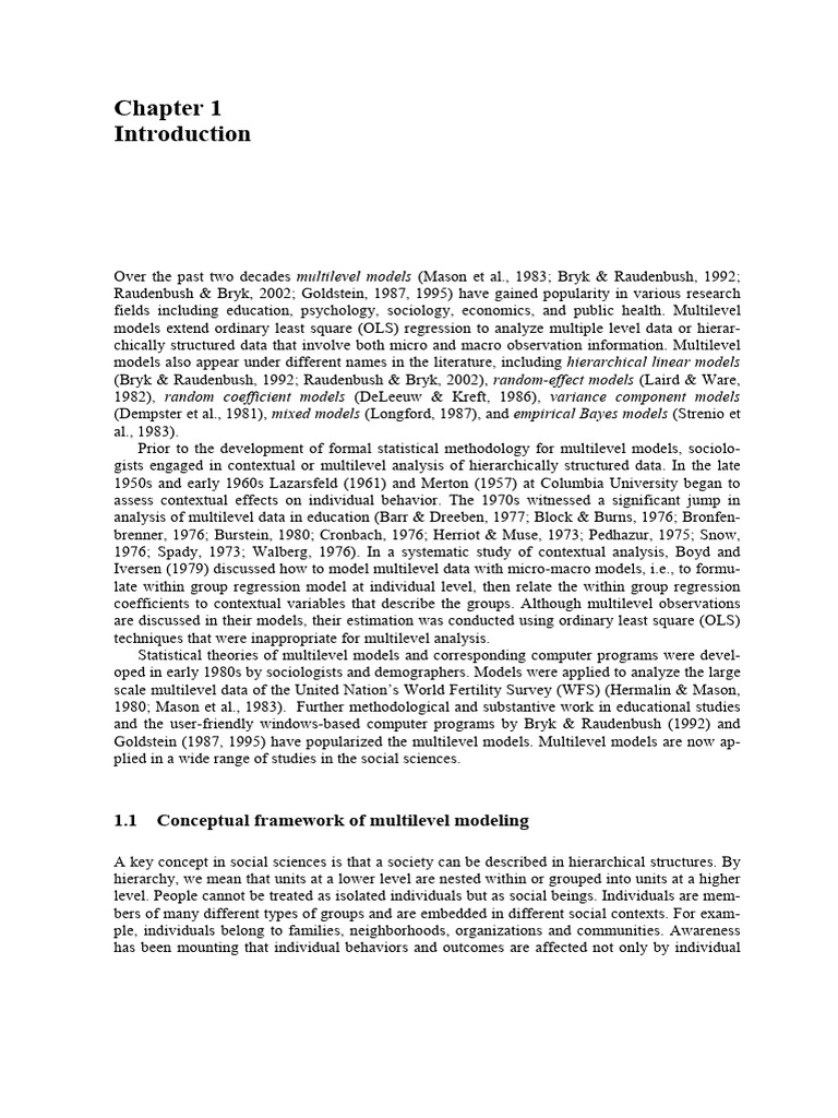 Understanding Multilevel Models in Research | PDF | Multilevel Model ...