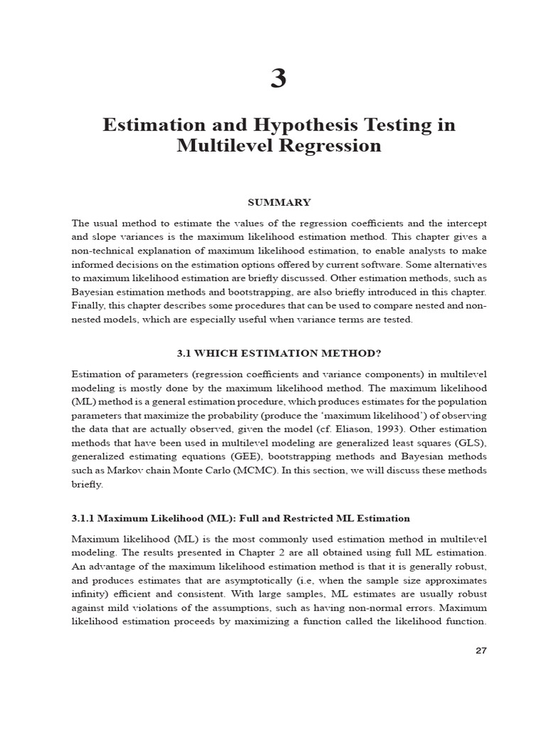 Multilevel Regression Estimation Methods | PDF | Bootstrapping ...