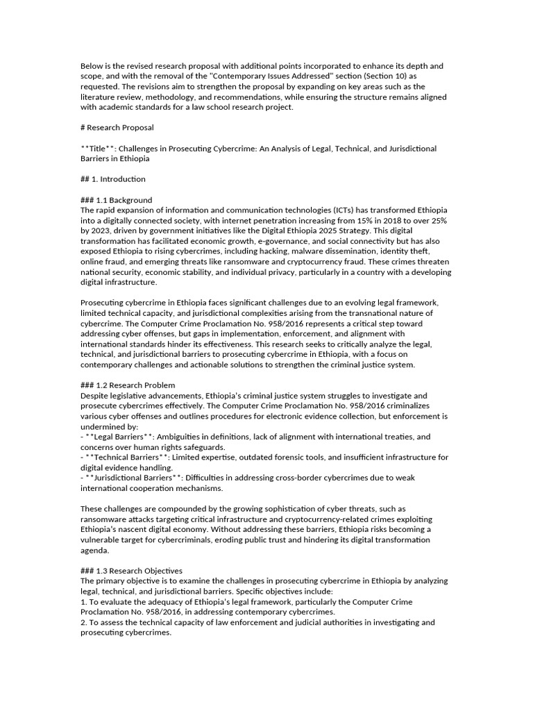 Revised Research Proposal With Additi | PDF | Cybercrime | Crimes