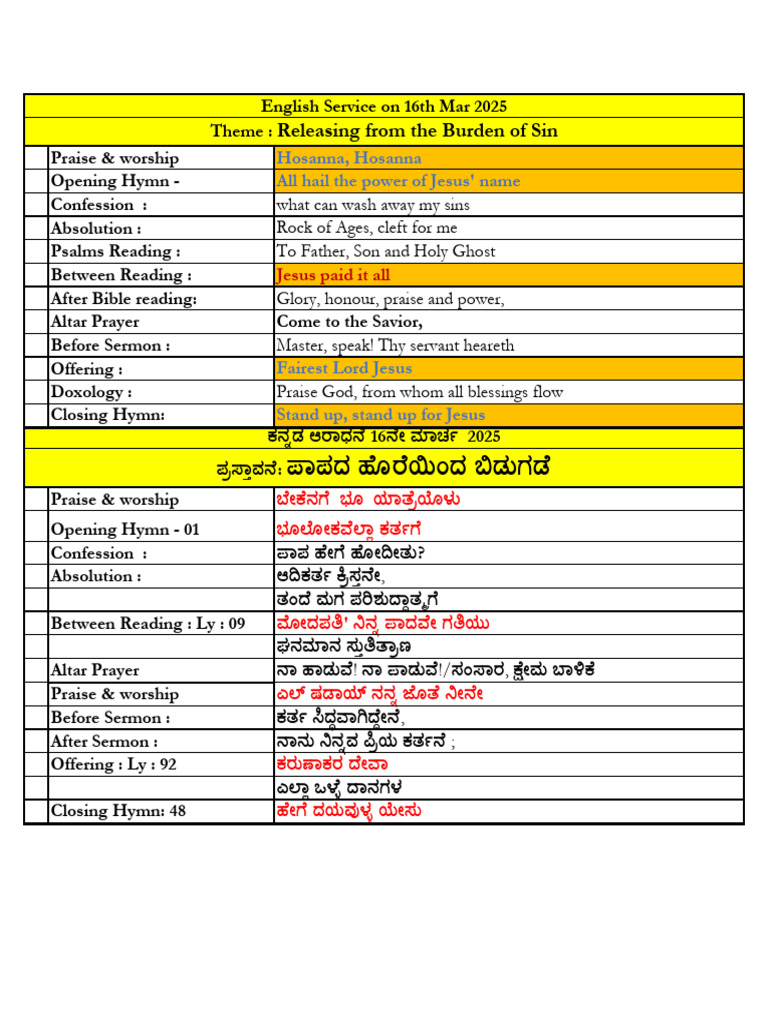 Sunday Songs | PDF