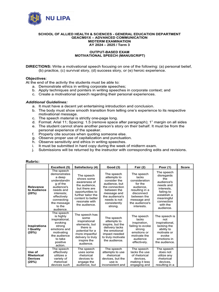 T3 Midterm Exam - Advanced Communication SY 24-25 | PDF | Rhetoric ...