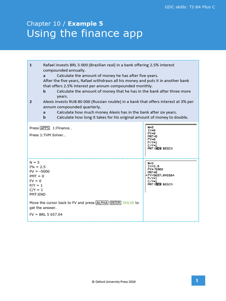 Using The Finance App GDC | PDF