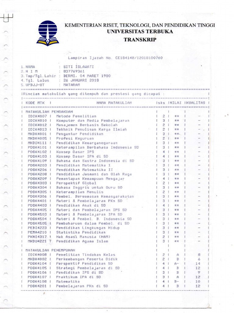 TRANSKIP NILAI.PDF | PDF