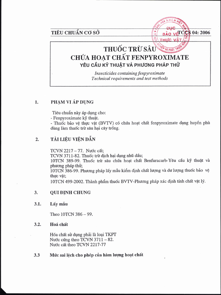 Fenpyroximate TCCS | PDF