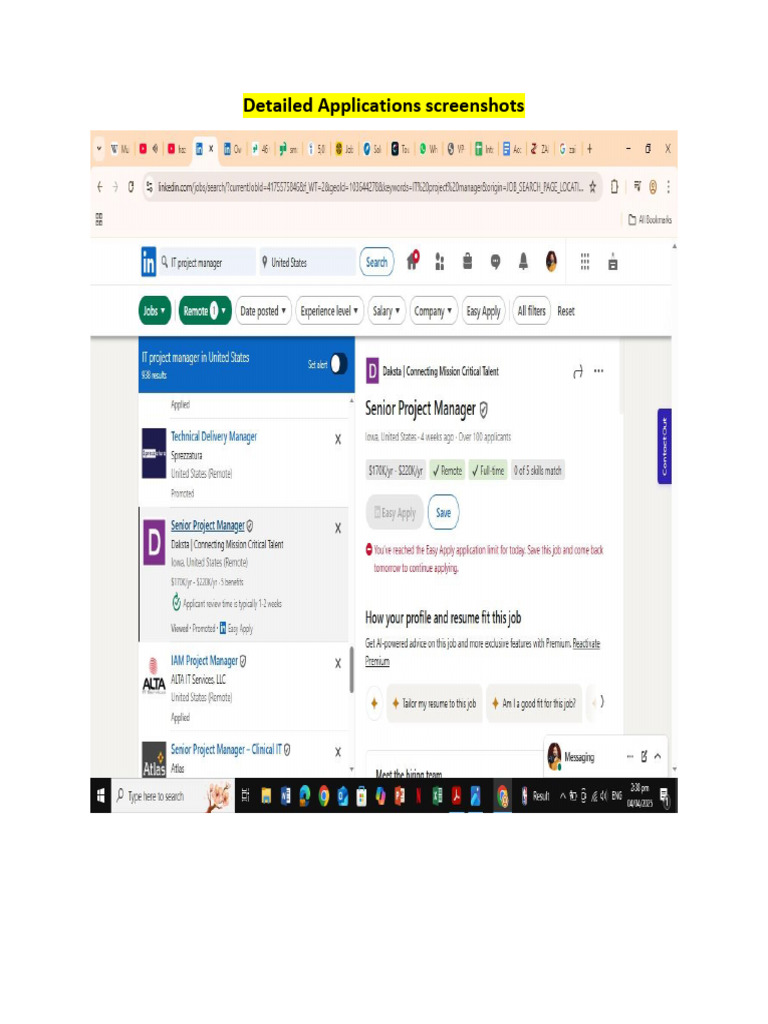 Detailed Applications Screenshots (04042025 | PDF