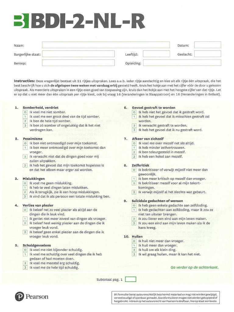 Bdi Ii NL | PDF