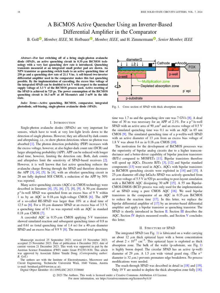 A BiCMOS Active Quencher Using An Inverter-Based Differential Amplifier ...
