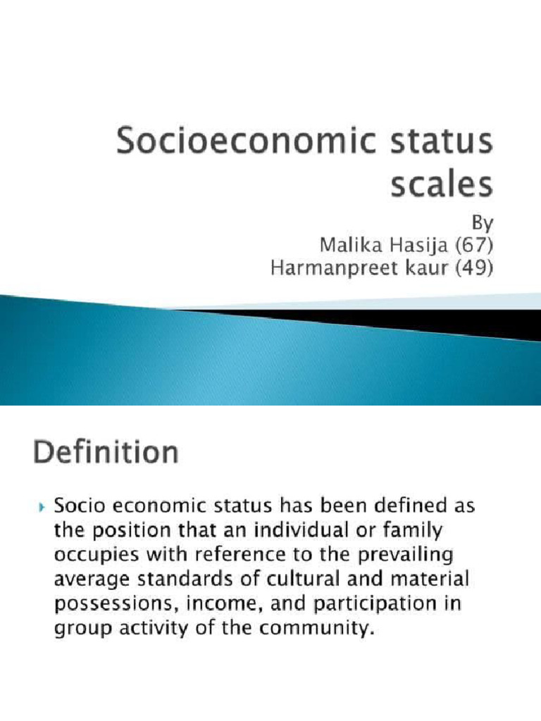 Socio Economic Scale | PDF