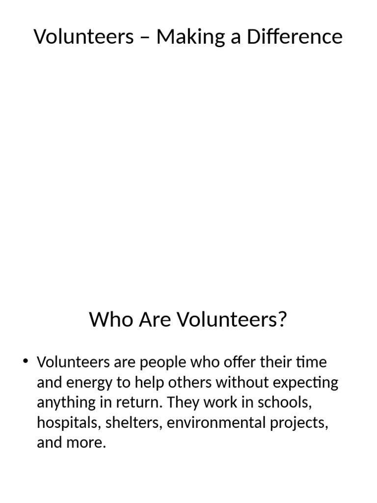 Volunteers Presentation | PDF