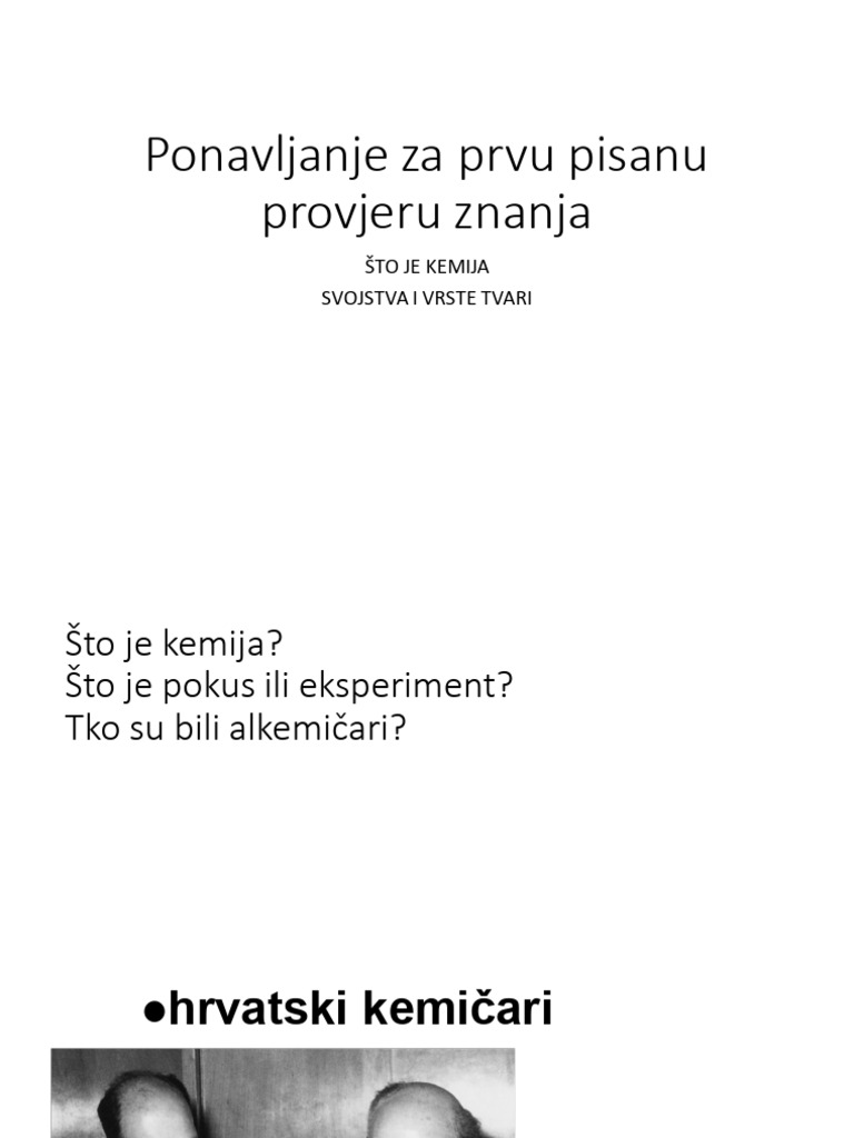 Ponavljanje Za Prvu Pisanu Provjeru Znanja | PDF