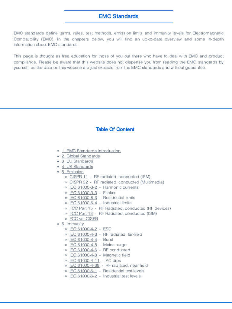 Overview of EMC Standards and Compliance | PDF | Electromagnetic ...