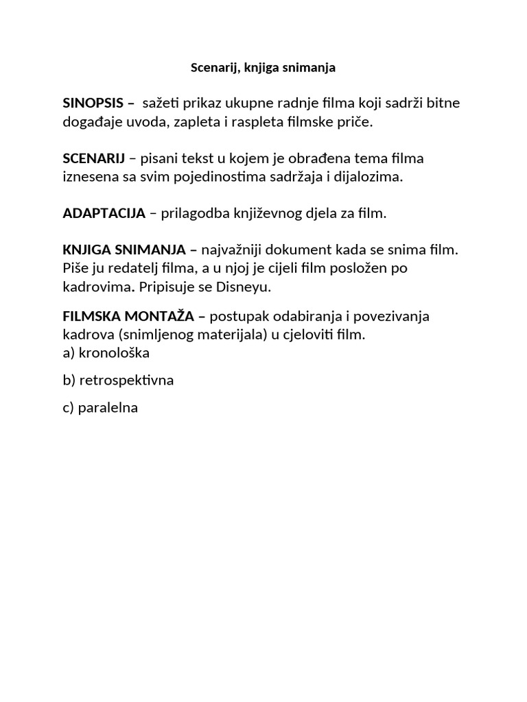 Scenarij i Knjiga Snimanja | PDF