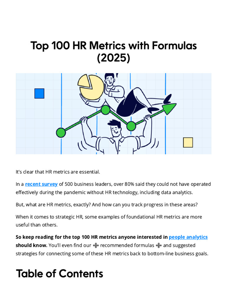 Top 100 HR Metrics With Formulas (2025) - Crunchr | PDF | Turnover ...