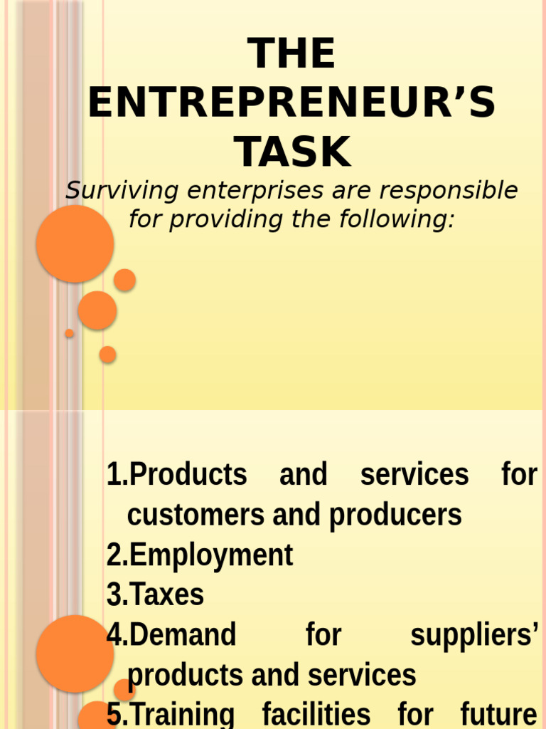 The Entrepreneur's Task | PDF