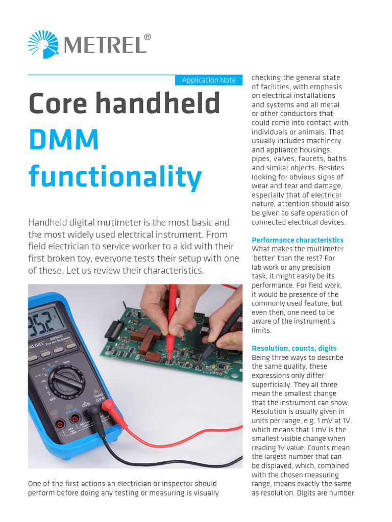 Handheld Multimeter Functionality Guide | PDF | Electricity ...
