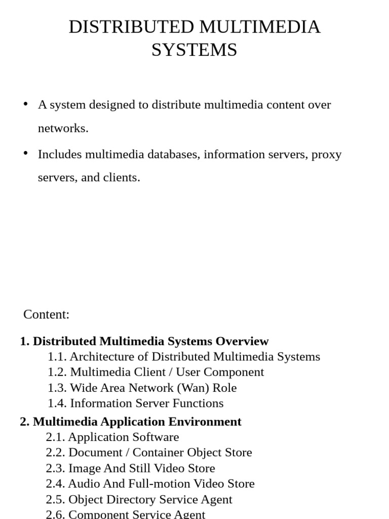 Lecture 1.4 Distributed Multimedia Systems | PDF | Multimedia | Computer Network