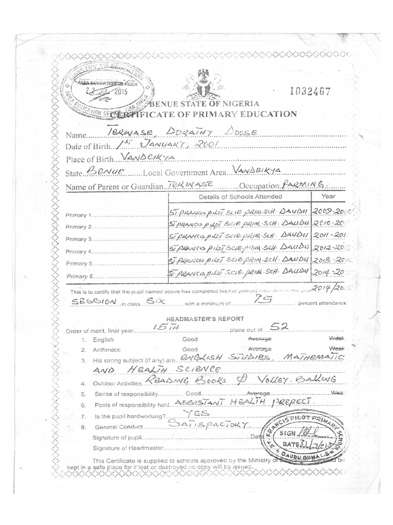 DOOSE Dorathy Document | PDF
