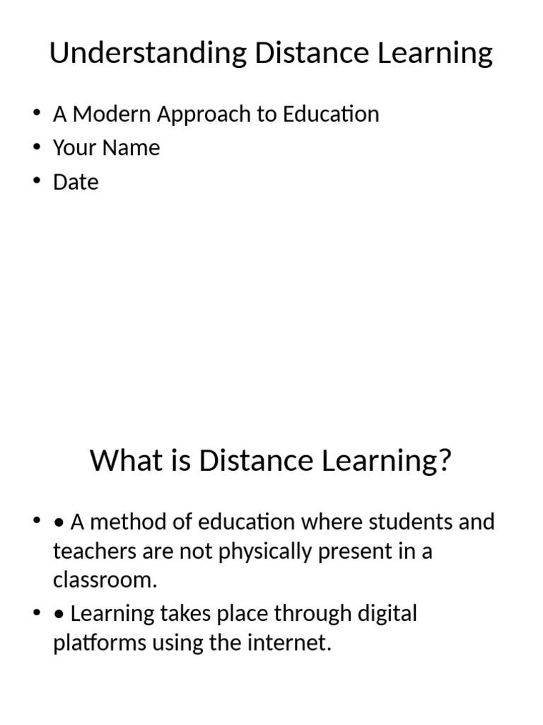 Distance_Learning_Presentation (1) | PDF