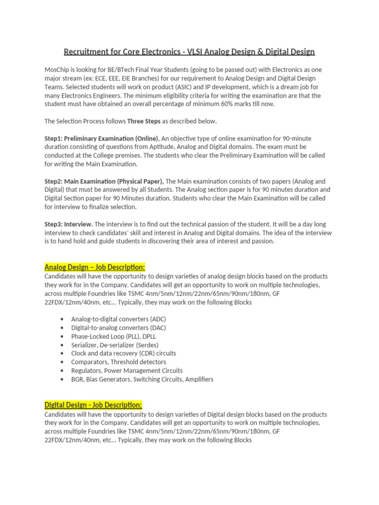 Recruitment For Core Electronics | PDF | Electronic Circuits | Computer ...