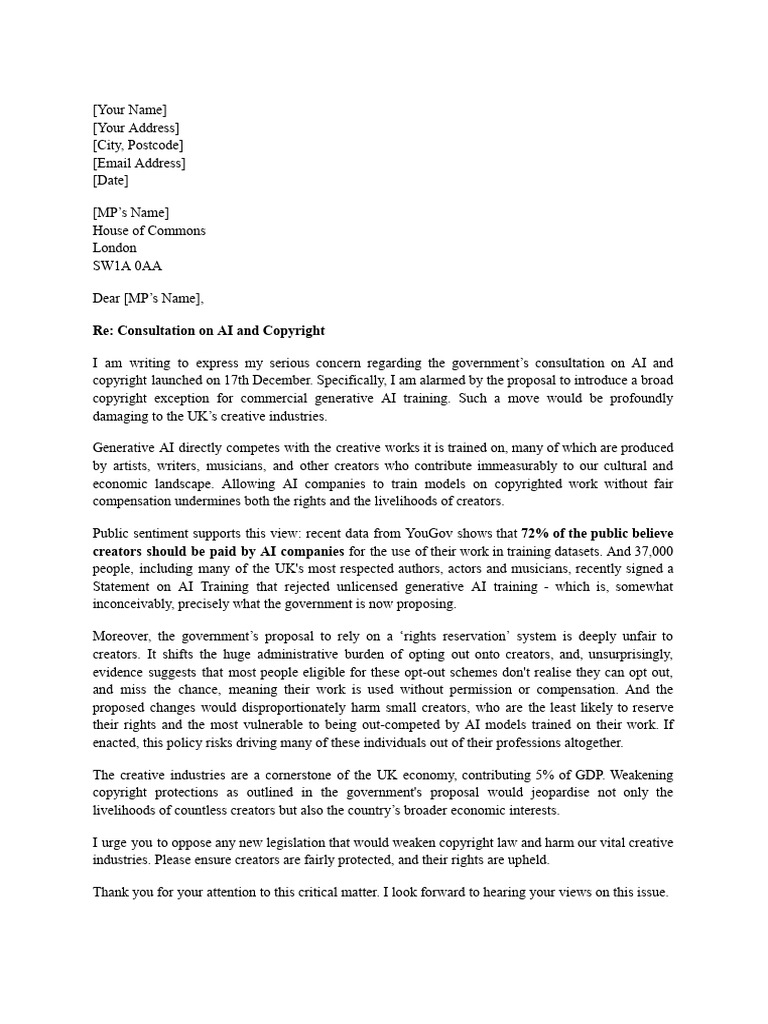 AI Copyright Consultation Concerns | PDF | Copyright