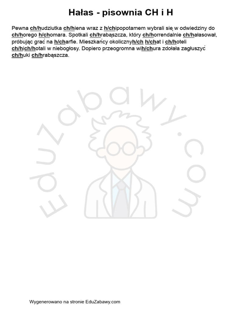 Hałas - pisownia CH i H | PDF