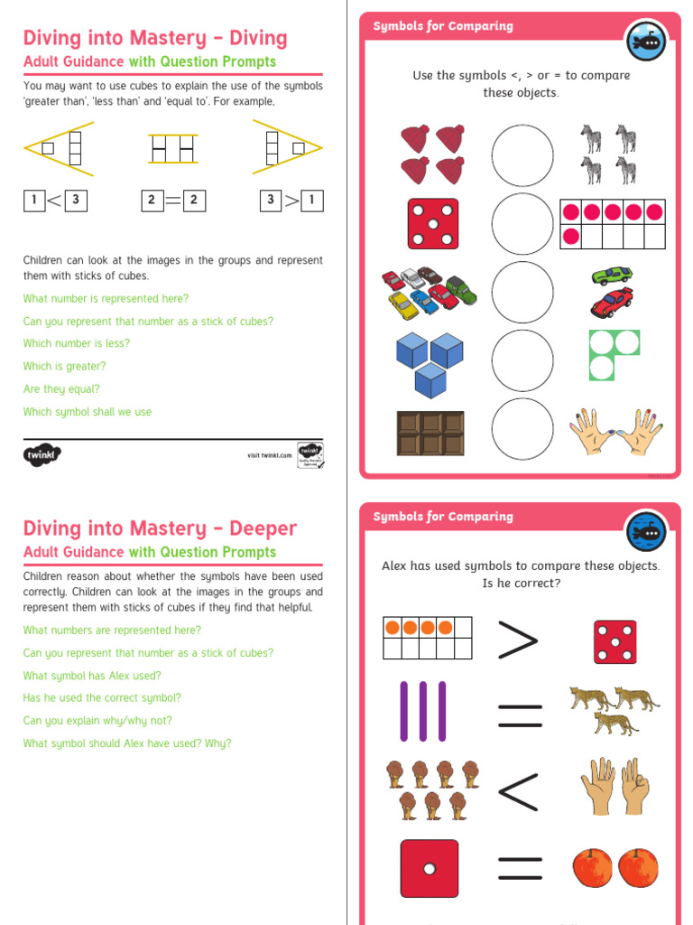 1.11b Symbols For Comparing Activity Cards | PDF