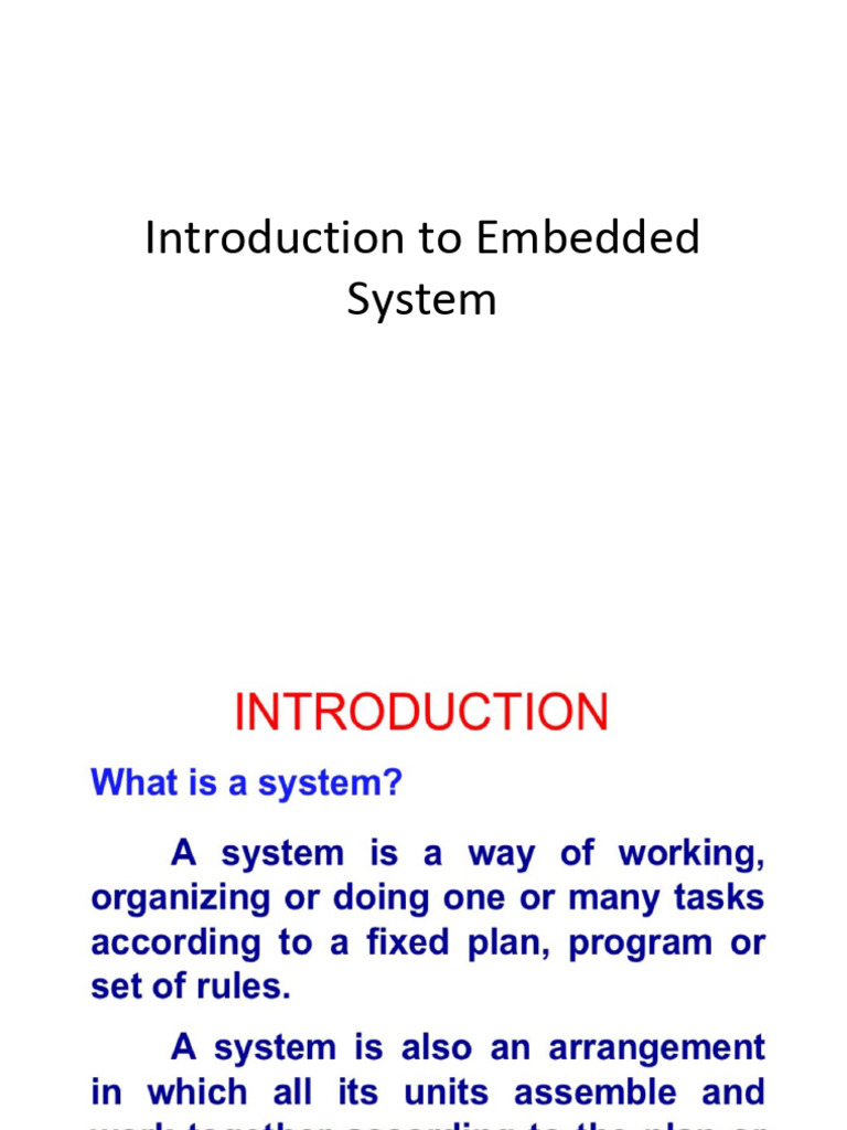 Lecture 13 (Introduction to Embedded System) | PDF