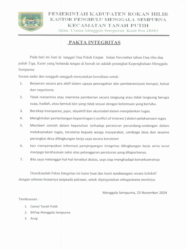 Dok Fakta Integritas | PDF