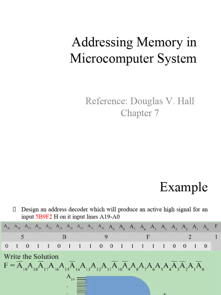 Lecture 10 (Memory Interfacing - Addressing Memory in Microcomputer System) | PDF