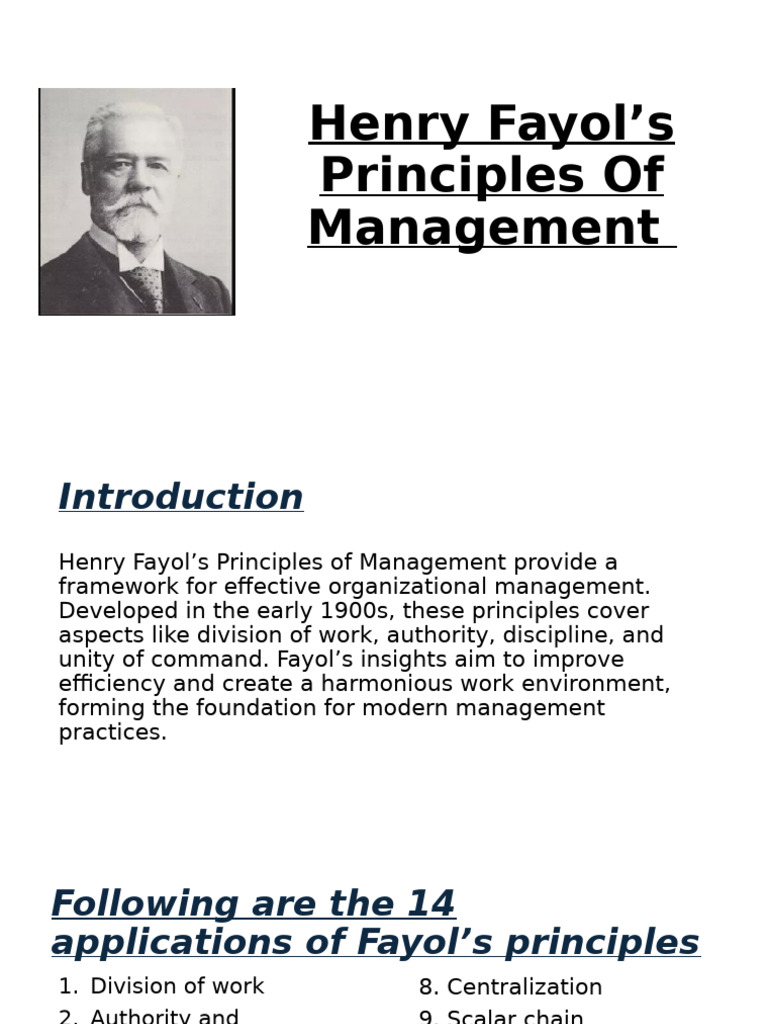 Henry Fayol's | PDF