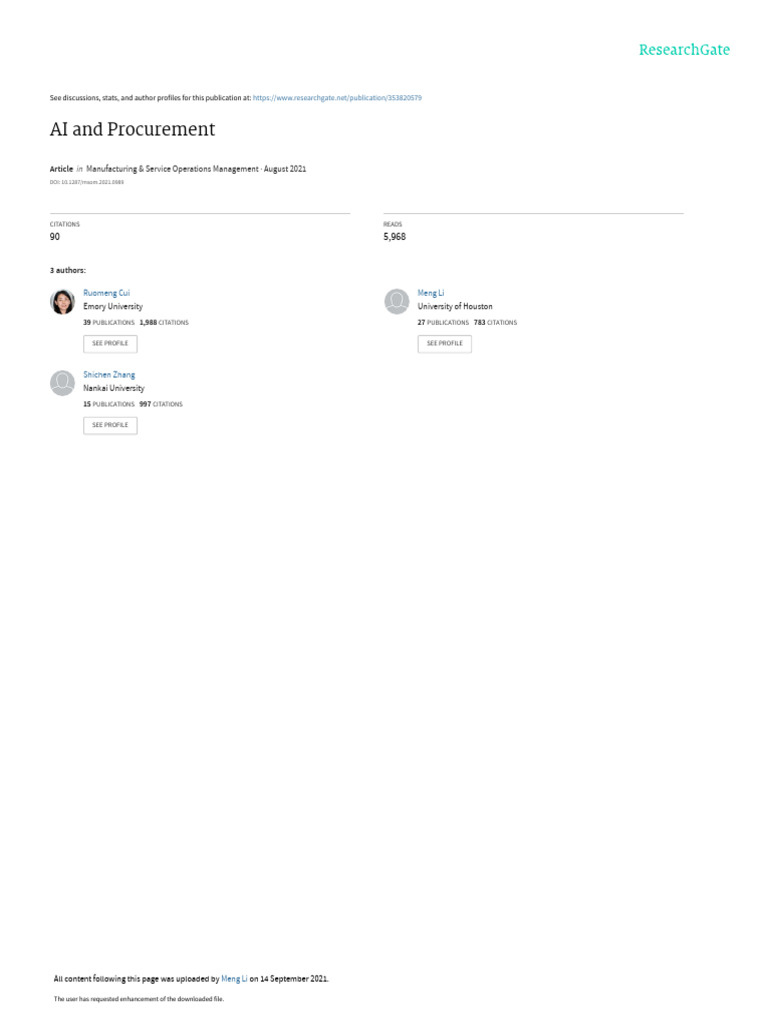 AIand Procurement | PDF | Procurement | Artificial Intelligence